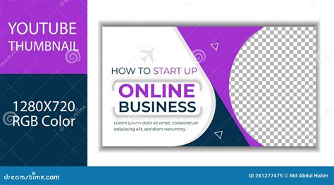 Youtube Thumbnail Template Design For Business Marketing Agency Stock