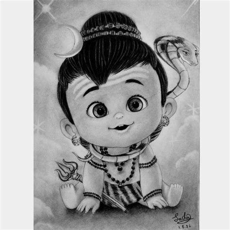So Cute Mahadev 🔱 Drawing Follow Artwork By Sachin Charcoal Pencil And Graphite Pencil Cute