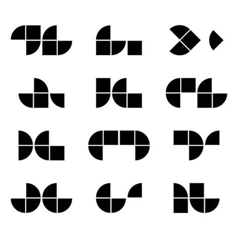 Premium Vector Abstract Geometric Simplistic Symbols Set Vector