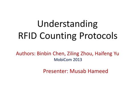 Understanding Rfid Counting Protocols Ppt
