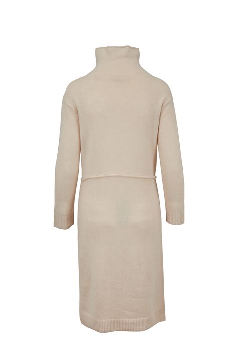 Vince Blush Wool And Cashmere Turtleneck Sweater Dress