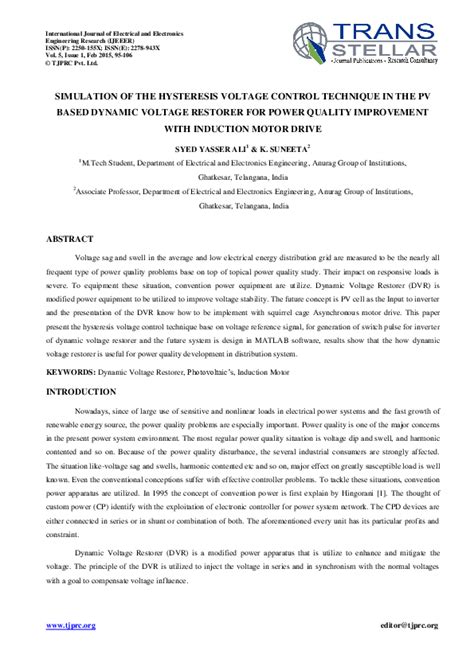 Pdf Simulation Of The Hysteresis Voltage Control Technique In The Pv