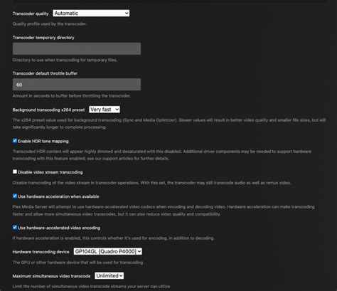 Plex Hardware Transcode Is Always 720p Rplex