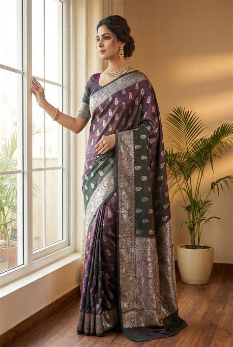 Banarasi Tissue Silk Dual Tone Saree Banaras Wardrobe