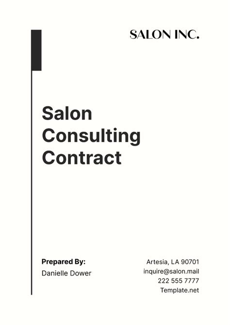Free Salon Consulting Contract Template To Edit Online