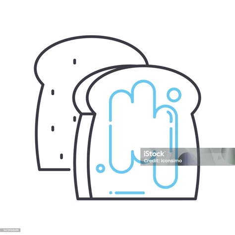 버터 케이크 라인 아이콘 개요 기호 벡터 일러스트 레이 션 개념 기호 개체 그룹에 대한 스톡 벡터 아트 및 기타 이미지 개체