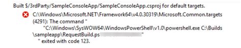 Tfsbuild Error Code 255 When Trying To Kick Off A Tfs2013 Team Build