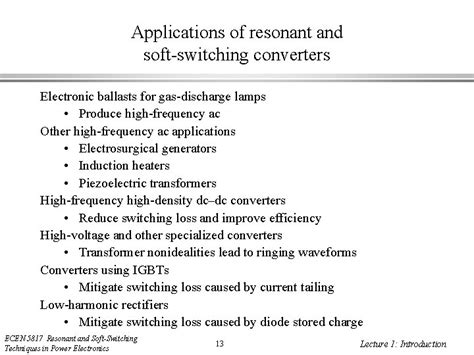 Resonant And Softswitching Techniques In Power Electronics Ecen