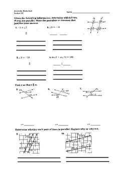 Proving Lines Are Parallel Worksheet Unit Day By Geometry With Mr G