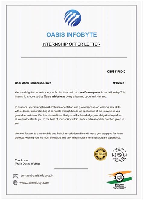 Aboli Dhote On Linkedin Connections Internshipoffer Opportunity Javaprogramming Internship