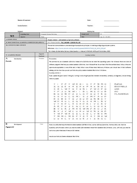 tle css10 week5 pdf booting usb flash drive
