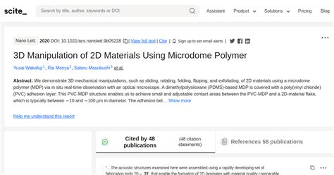 3d Manipulation Of 2d Materials Using Microdome Polymer