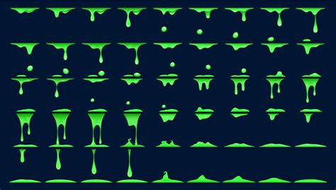 Green Slime Toxic Liquid Animation Sprite Sheets 21022521 Vector Art