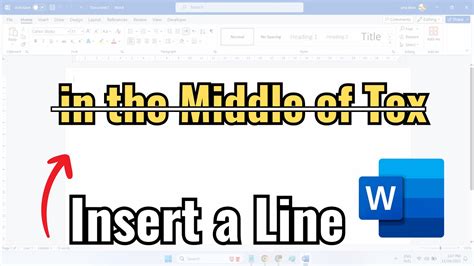 how to insert a line in the middle of text in ms word youtube