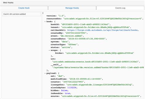 forge webhooks admin ui sample autodesk platform services