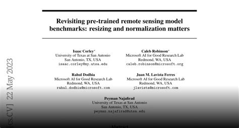 Paper Page Revisiting Pre Trained Remote Sensing Model Benchmarks