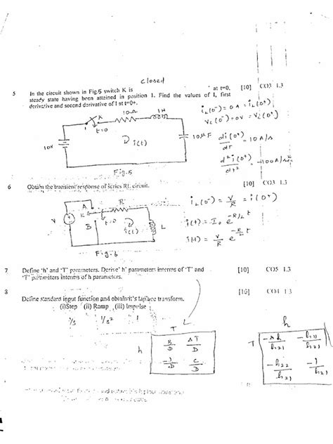 Iat Iii Question Paper With Solution Of 18ec32 Network Theory Nov 2019 Suganya S Pdf
