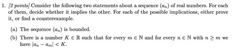 solved 1 [2 points] consider the following two statements