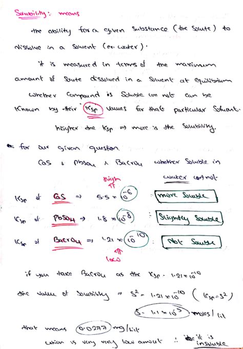 q8 using the solubility table determine whether each of the following