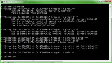 64 bit structured exception handling seh in asm codeproject