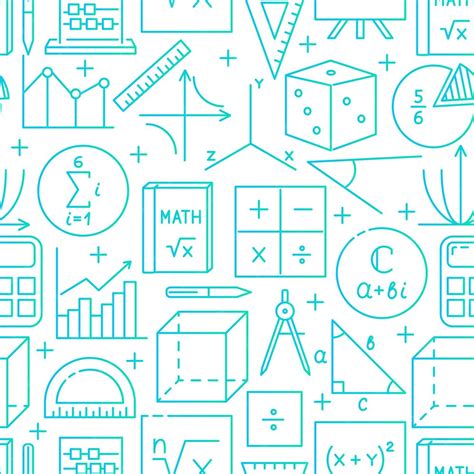 Premium Vector Math Science Seamless Pattern