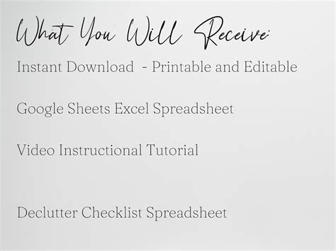 Declutter Checklist Template Declutter Challenge Declutter Planner
