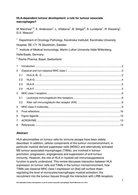 PDF Genotyping Of Human Leukocyte Antigen HLA Ancestral Haplotypes As Prognostic Marker In