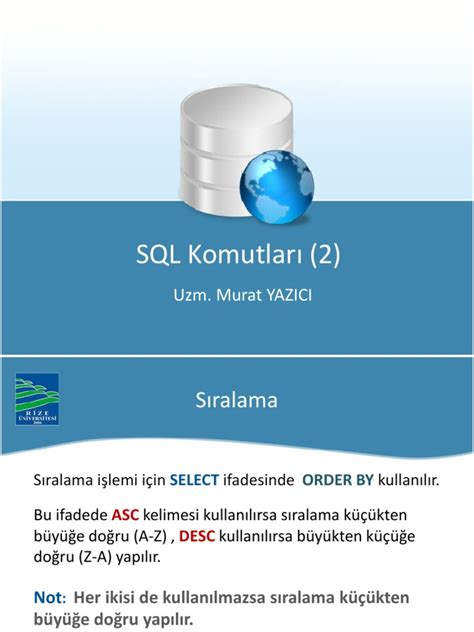 Sql Komutları 2 Uzm Murat Yazici Pdf