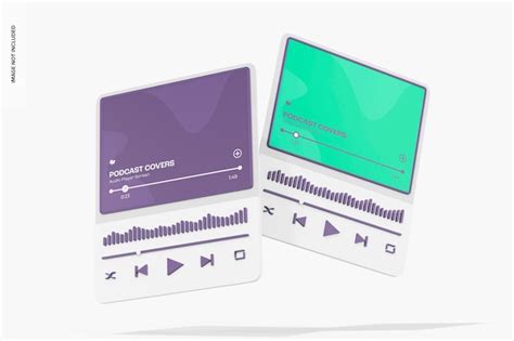 Premium Psd Audio Player Screens Mockup Floating