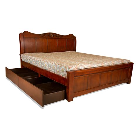 Aks Diana Bottom Storage Cot 78x72 Walnut Cot Bed Set
