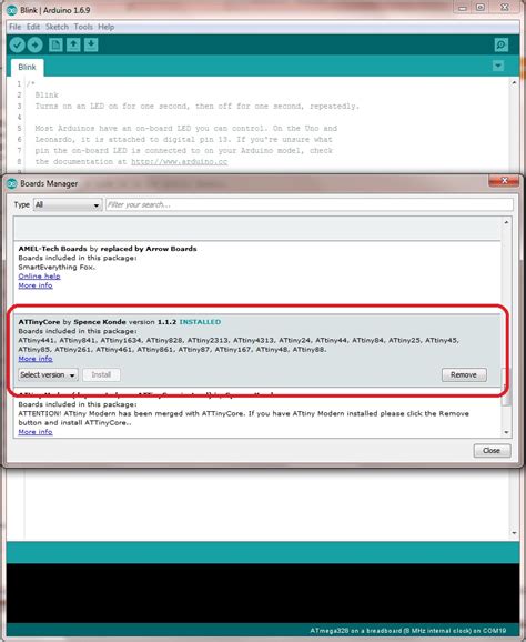 programming the attiny85 attiny84 and atmega328p arduino as isp