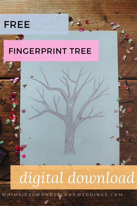 free wedding fingerprint tree template to download and print
