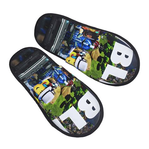 Ratiio Roblox Print Cozy Slippers Warm Ts For Women Men Trendy Cute Fuzzy Winter House Shoes