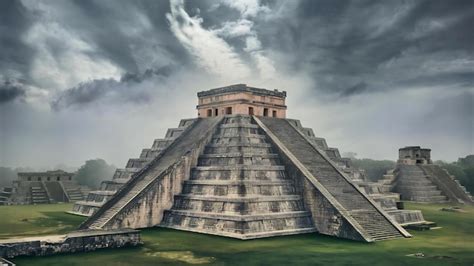 Premium Photo Beautiful Shot Of The Chichen Itza With Cloudy Sky