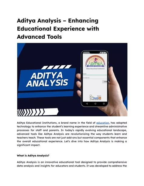 ppt aditya analysis enhancing educational experience with advanced