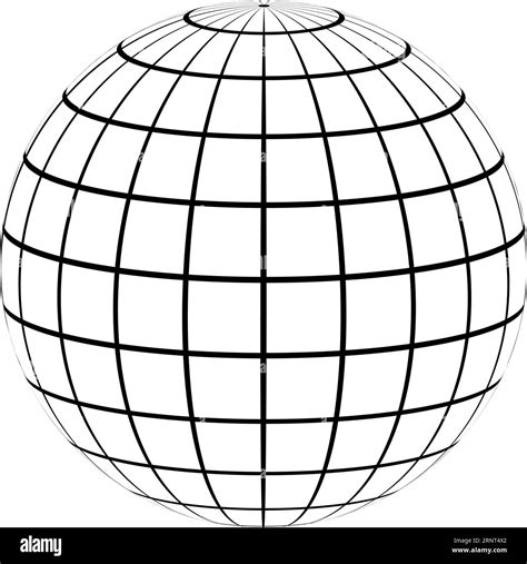 Graticule 3d Globe Meridian Parallel Field Lines Wire Template Graticule Stock Vector Image