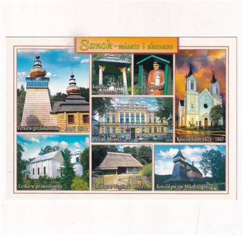 Sanok Miasto I Skansen Cerkiew KoŚciÓŁ Farny PocztÓwka A36236