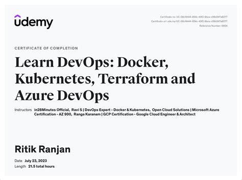 i got a new certification devops from udemy ritik ranjan posted on