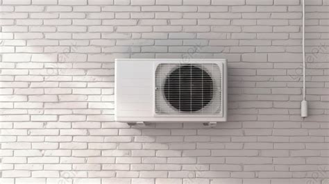 향상된 3d 렌더링 벽돌 벽 배경에 전시된 흰색 이동식 에어컨 향상된 3d 렌더링 벽돌 벽 배경에 전시된 흰색 이동식 에어컨 사진 향상된 3d 렌더링 벽돌 벽