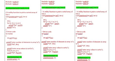 INSERTION SORT BUBBLE SORT SELECTION SORT