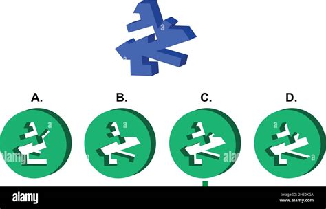 Iq Abstract Reasoning Exam Question With One Main Object At The Top And Four Options Stock