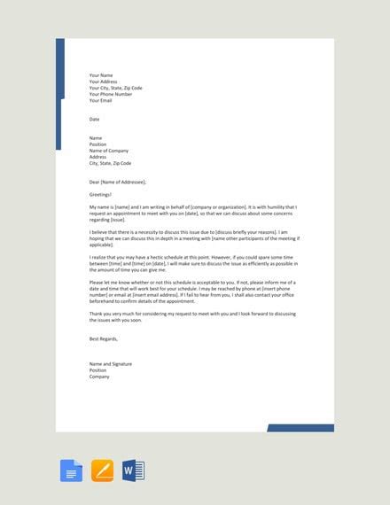 Meeting Letter Format Sample Master Of Template Document