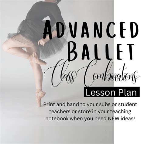 Advanced Ballet Class Combinations Dance Teacher Lesson Plan Printable Etsy
