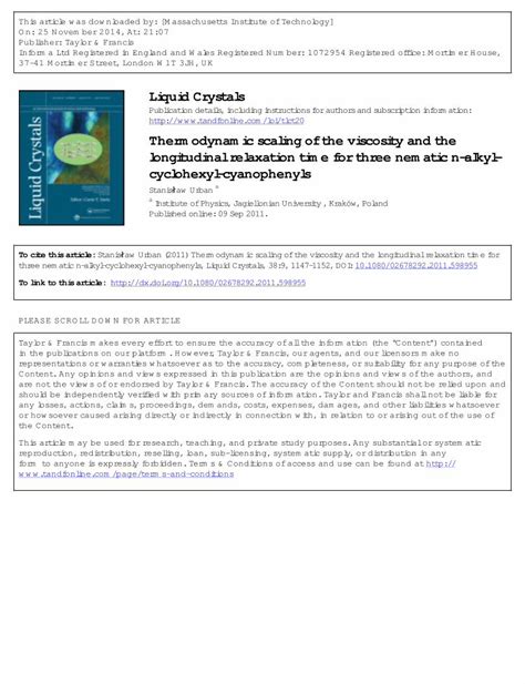 Pdf Thermodynamic Scaling Of The Viscosity And The Longitudinal