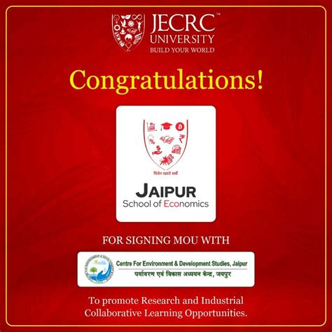 Prof N D Mathur On Linkedin Mou Between Jaipur School Of Economics And Centre For Environment And