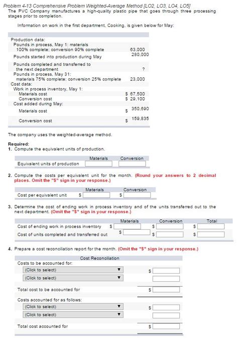 solved problem 4 13 comprehensive problem weighted average