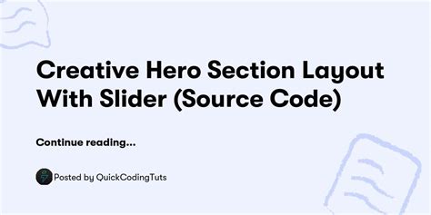 Creative Hero Section Layout With Slider Source Code