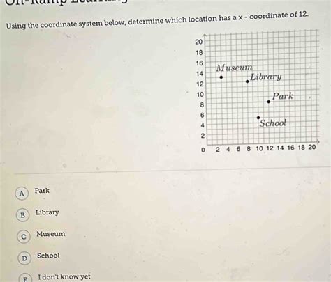 Solved Using The Coordinate System Below Determine Which Location Has