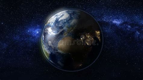 Planet Earth Rotate Spinning On Its Axis In Space Stock Footage