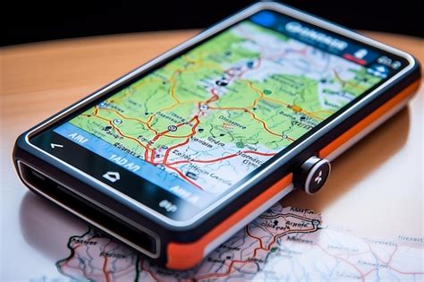gps navigation device on a map premium ai generated image